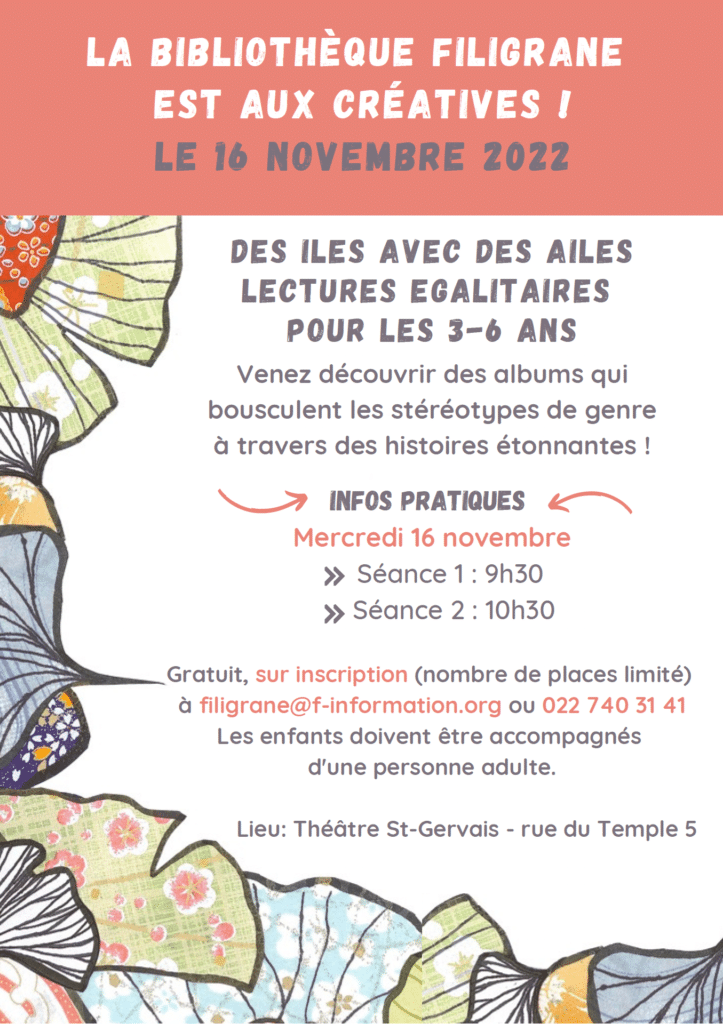 La bibliothèque Filigrane est aux Créatives le 16 novembre! - F-information